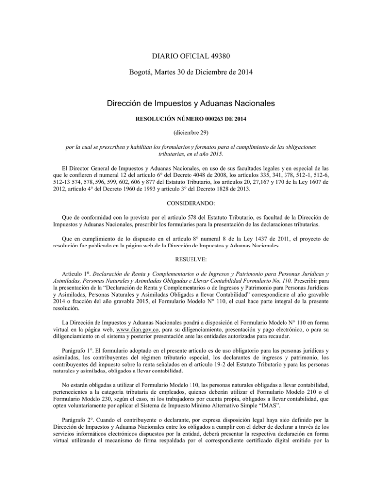 dian habilita los formularios y formatos para el