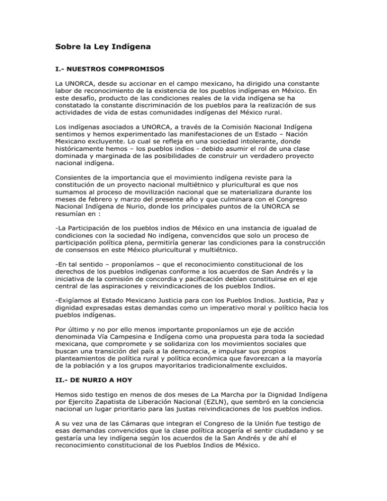 Sobre la Ley Indígena