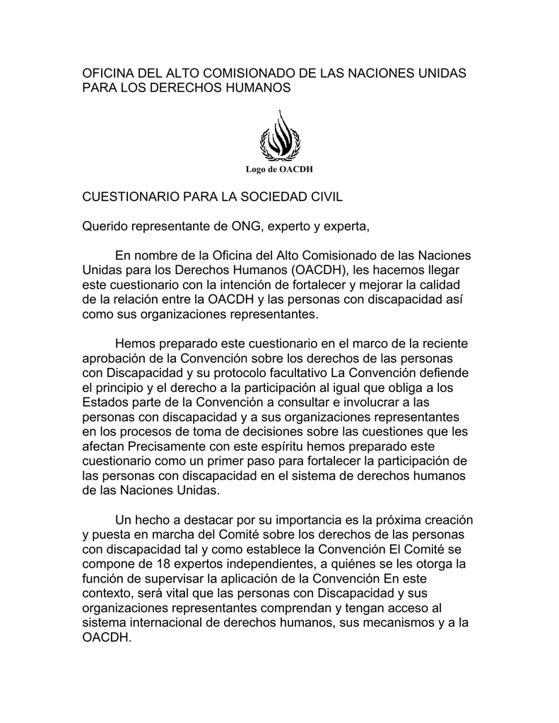 oficina del alto comisionado de las naciones unidas para los