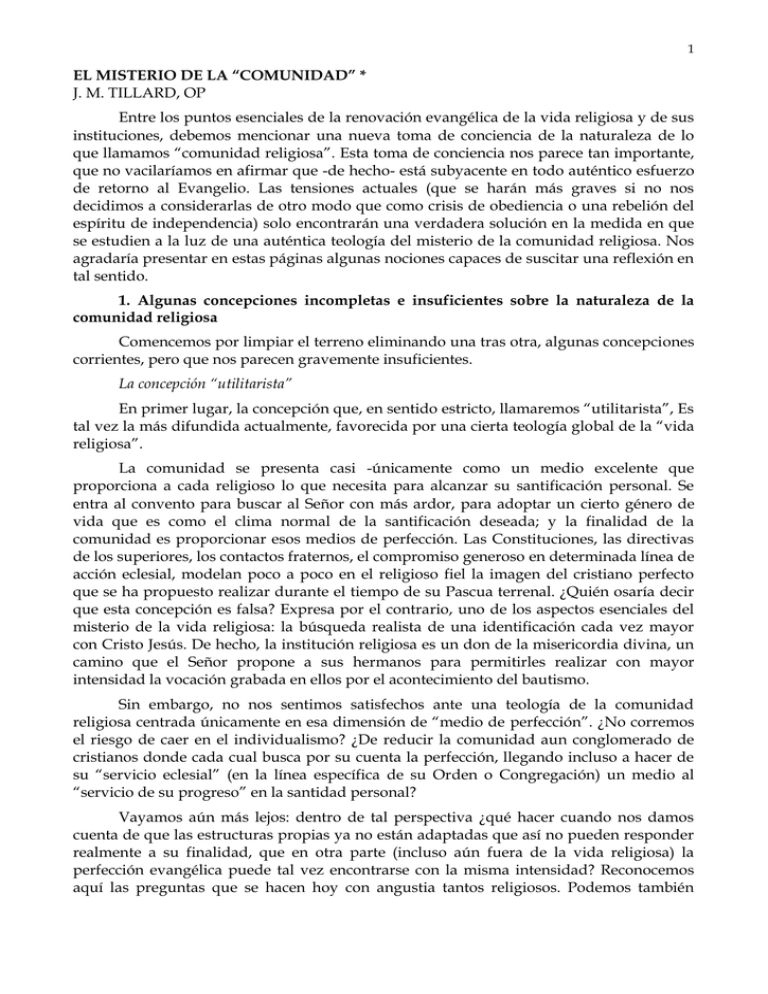 EL MISTERIO DE LA “COMUNIDAD”
