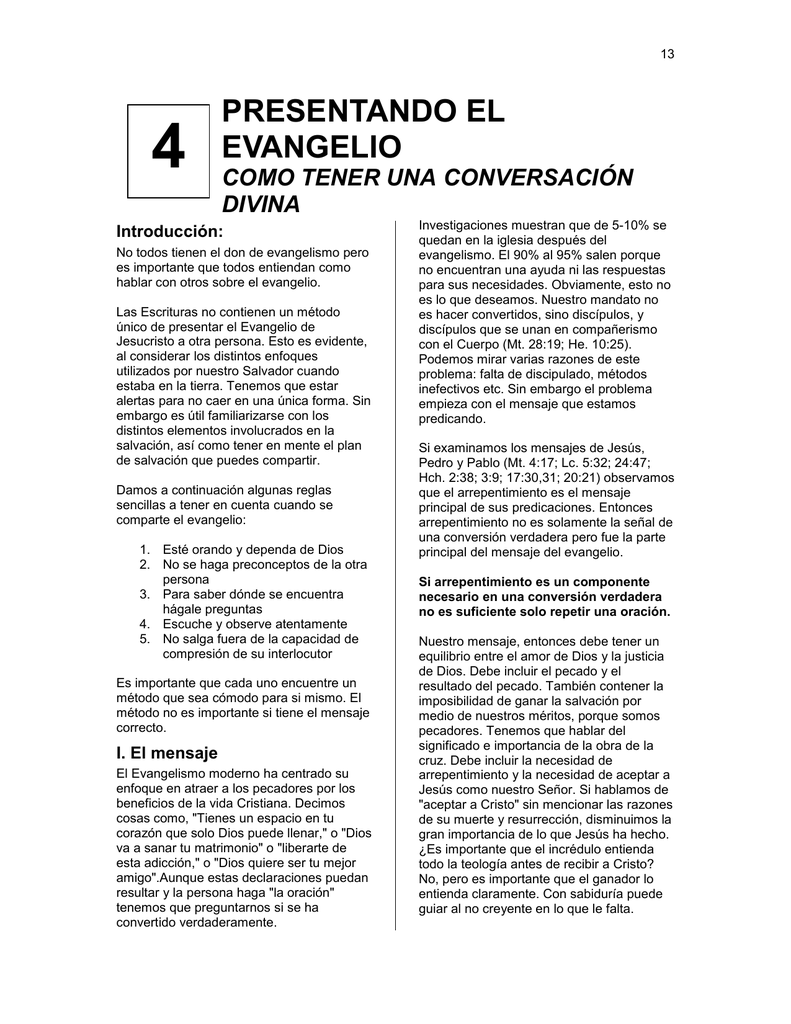4 Presentando el Evangelio