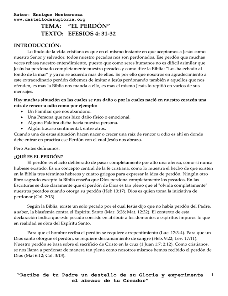 TEMA EL PERDON