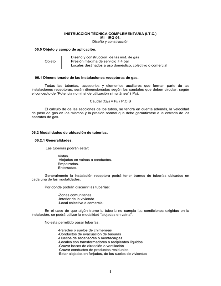 INSTRUCCIÓN TÉCNICA COMPLEMENTARIA (I