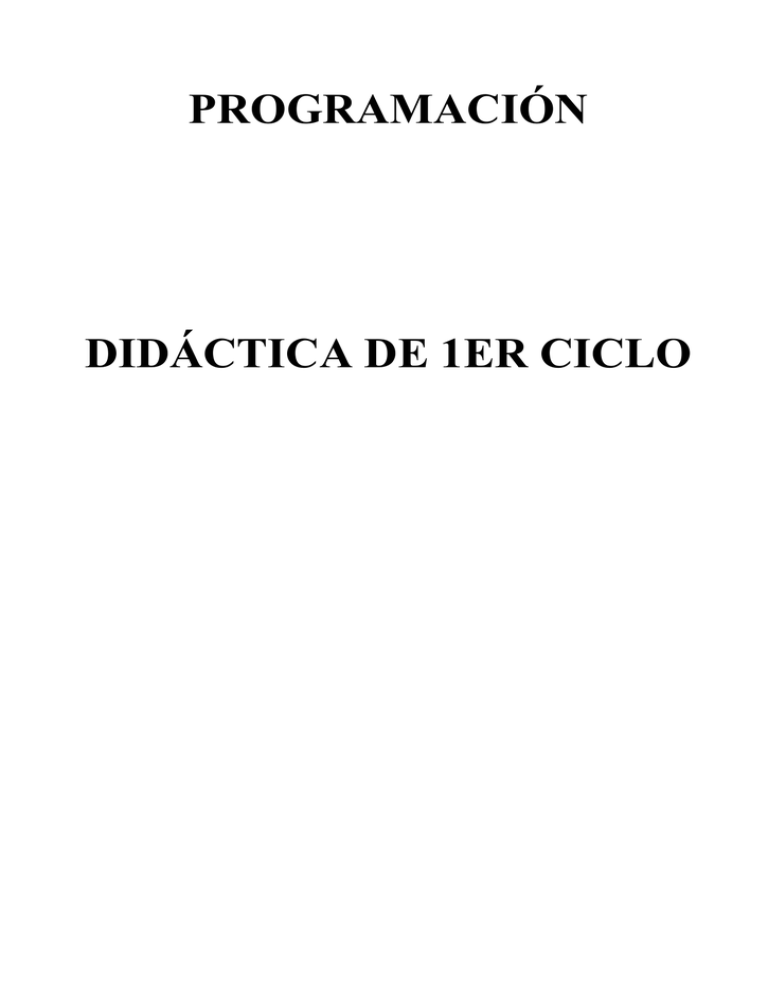 PROGRAMACIÓN DIDÁCTICA DE 1ER CICLO