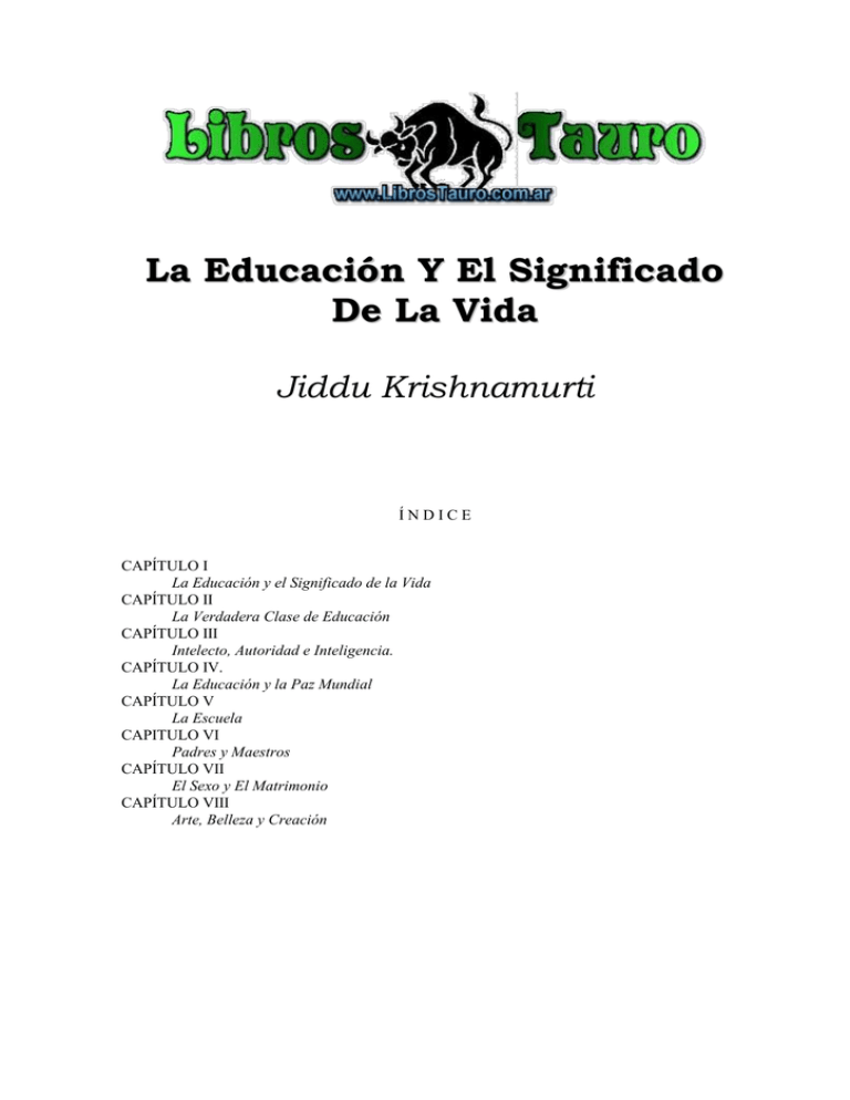 LA EDUCACION Y EL SIGNIFICADO