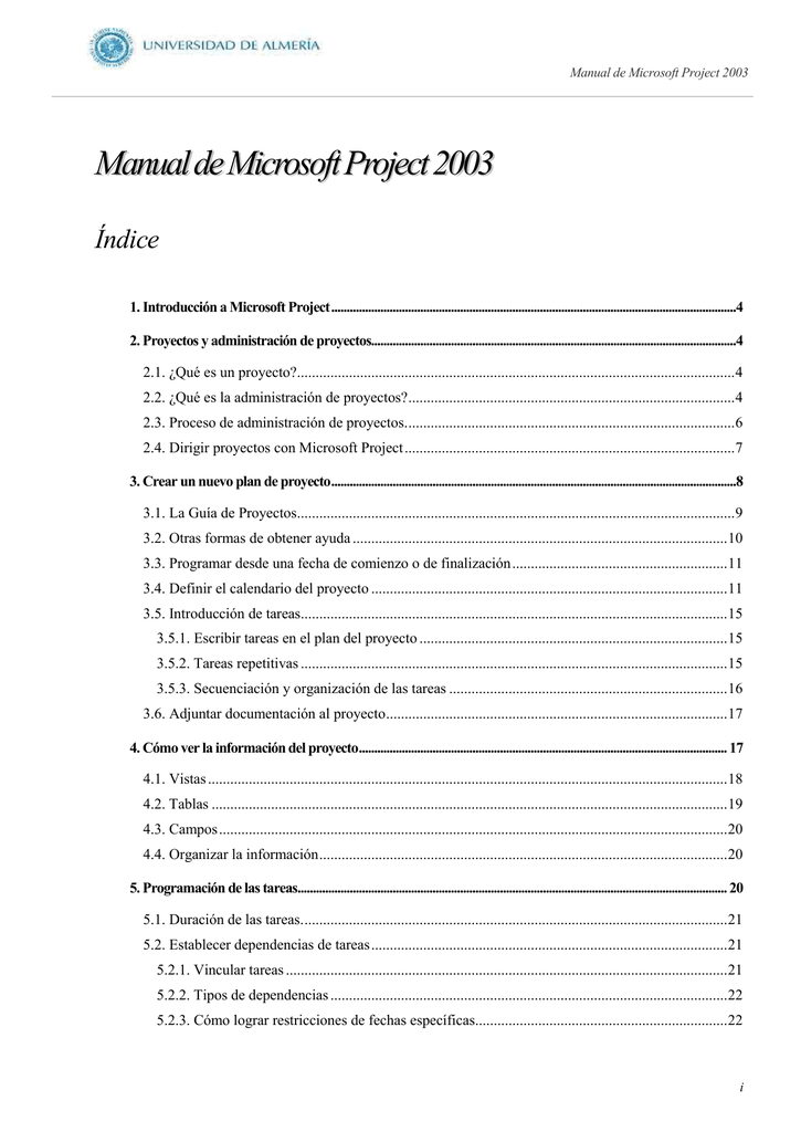 1. Introducción a Microsoft Project