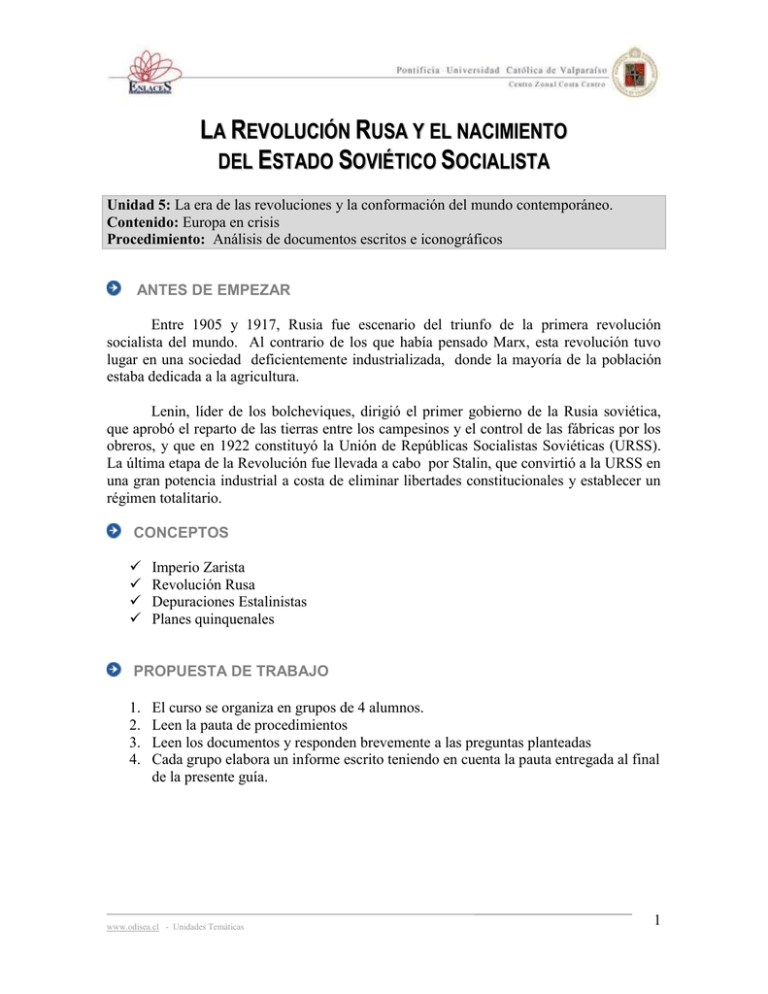 UNIDAD 5: LA ERA DE LAS REVOLUCIONES Y