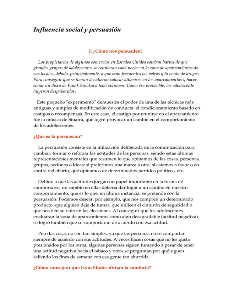 Influencia social y persuasión