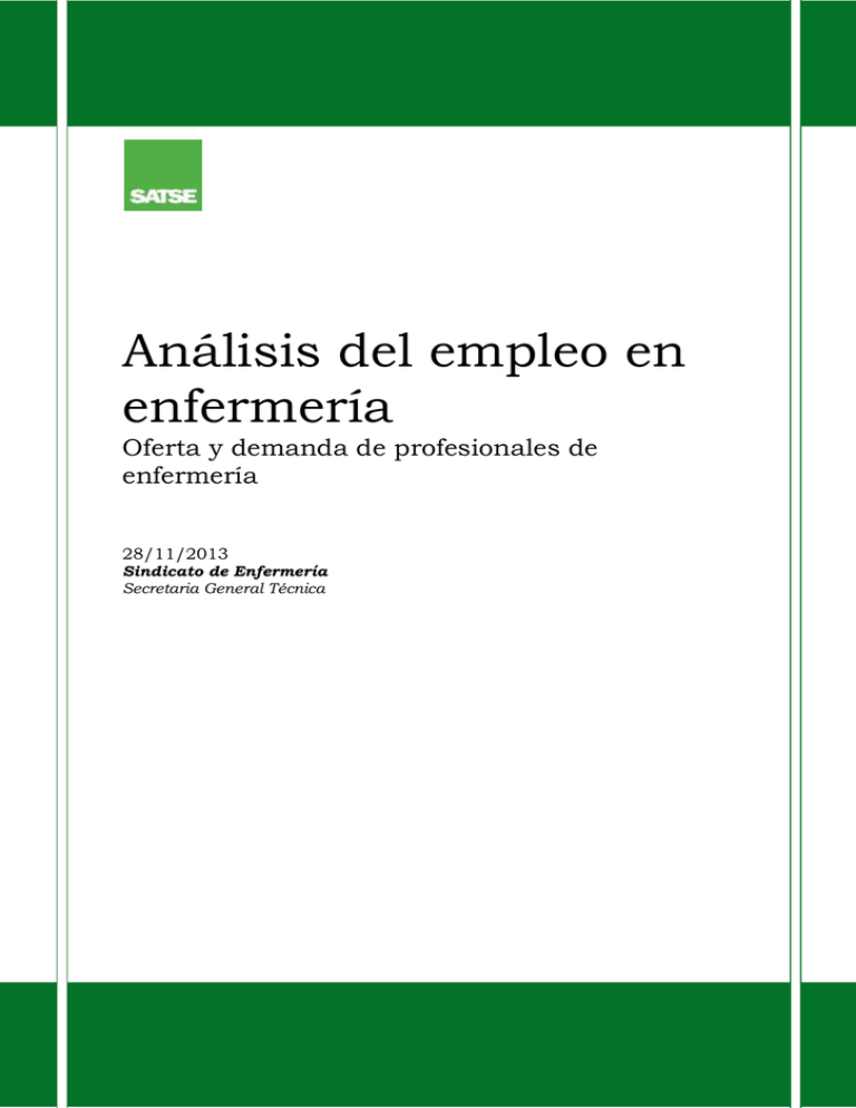 Análisis del empleo en enfermería
