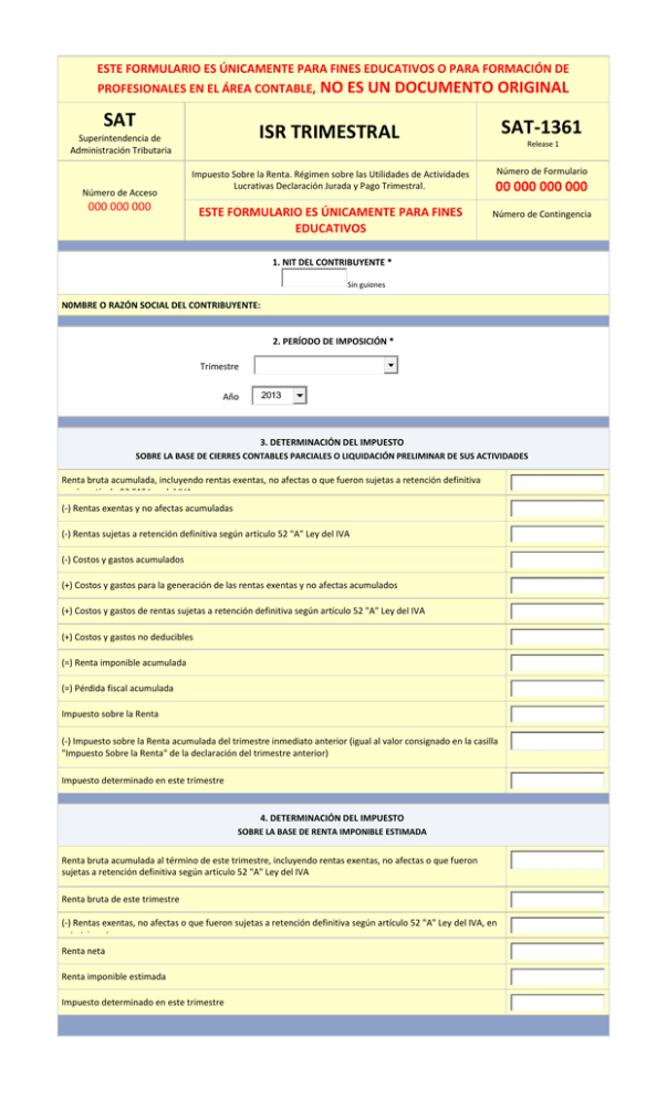 isr trimestral sat-1361 - Editorial J. Ernesto Molina