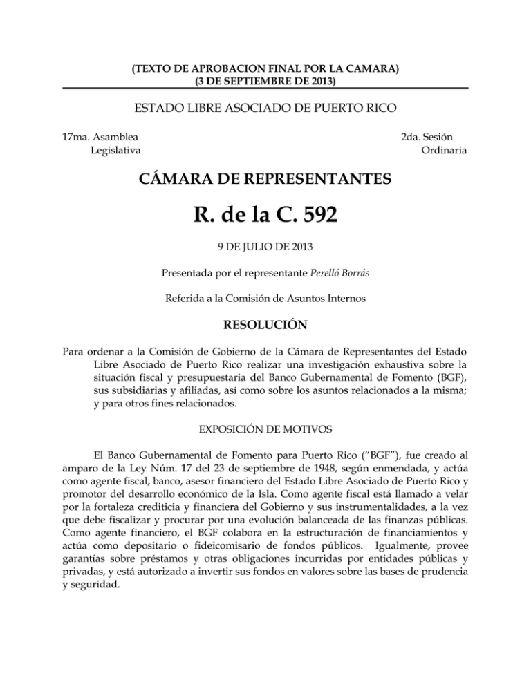 ESTADO LIBRE ASOCIADO DE PUERTO RICO