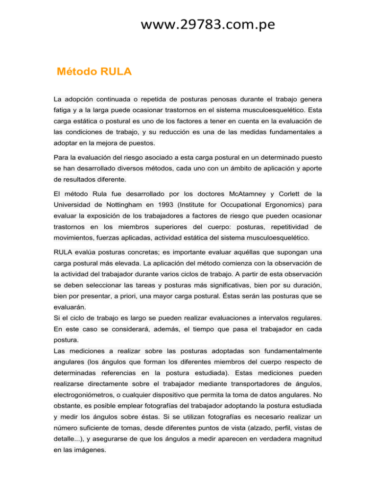 Método RULA
