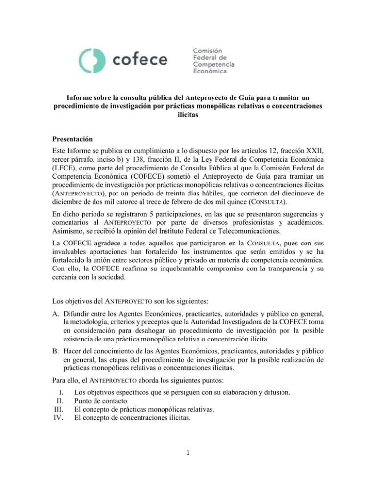 Informe - Cofece