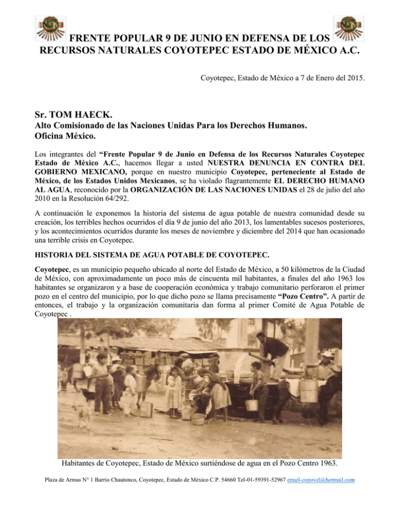 Denuncia a Tom Haeck 7 de Enero del 2015