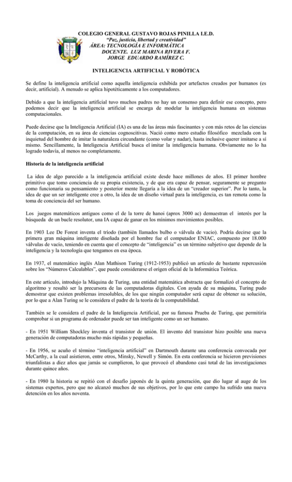 inteligencia artificial y robótica