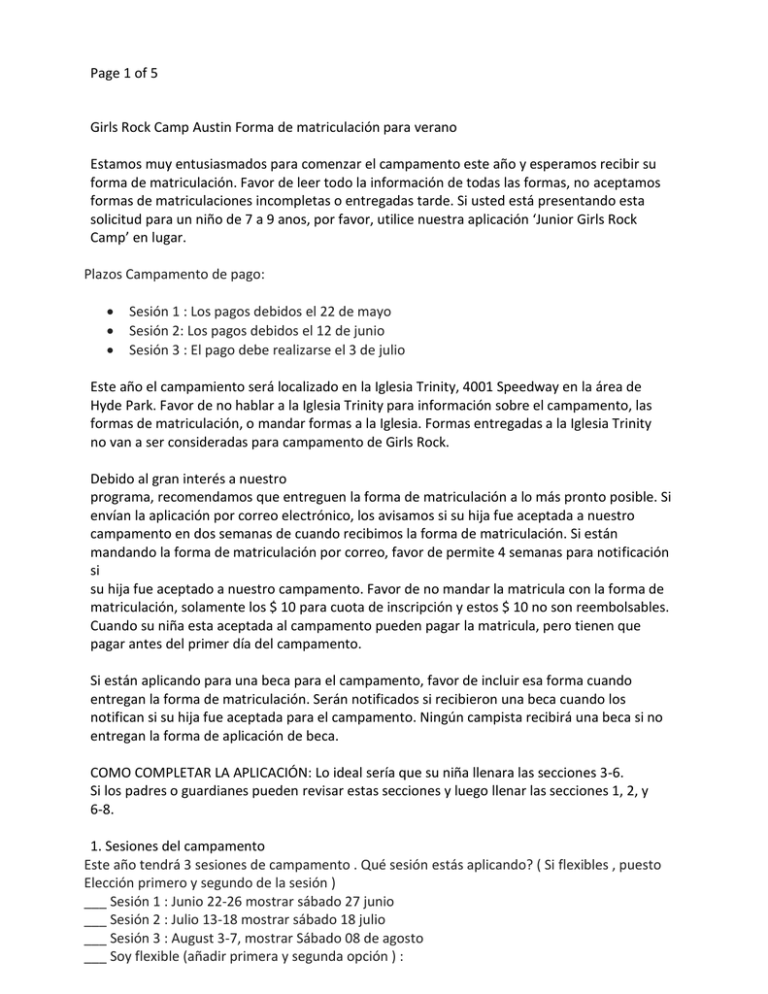 Page of 5 - Girls Rock Austin