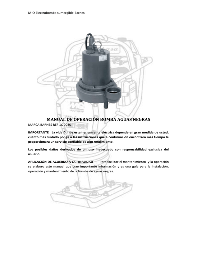 manual de operación bomba aguas negras