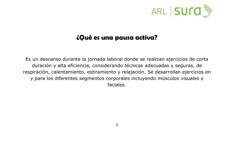 ¿Qué es una pausa activa?