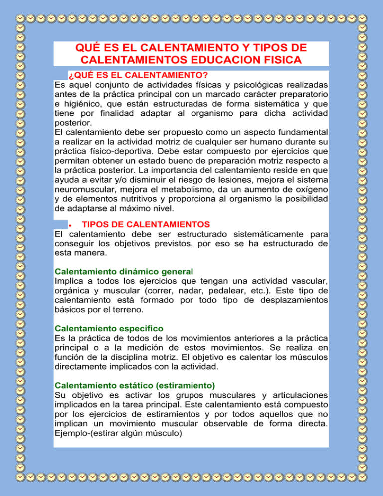 qué es el calentamiento y tipos de calentamientos