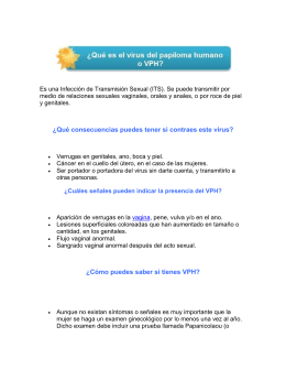 TRIPTICO INFORMATIVO: "Virus del Papiloma Humano"