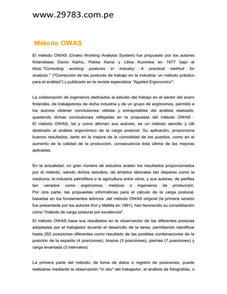 El método OWAS