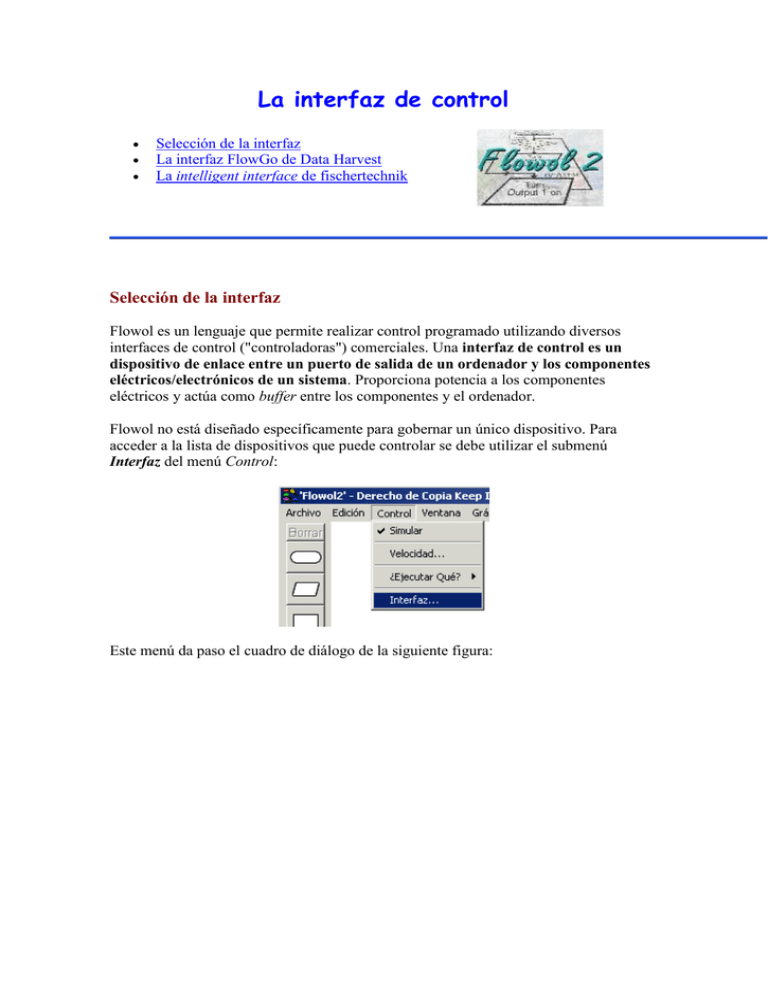 La interfaz de control - TallerBaseDatosSistemas