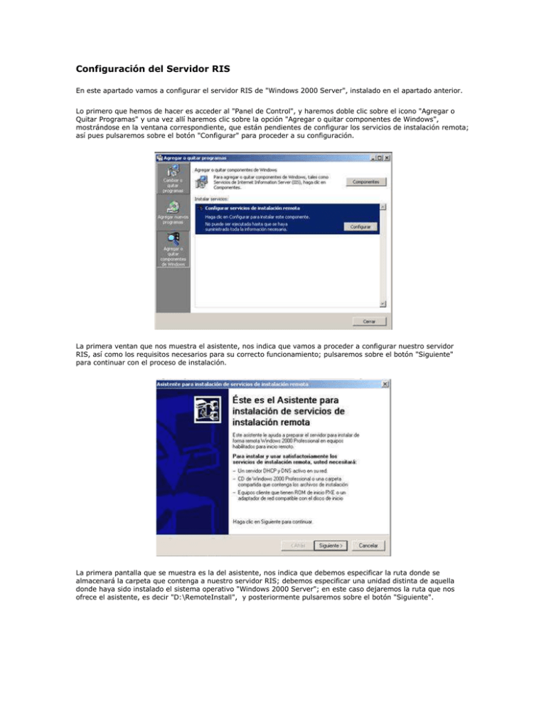 Configuración del Servidor RIS
