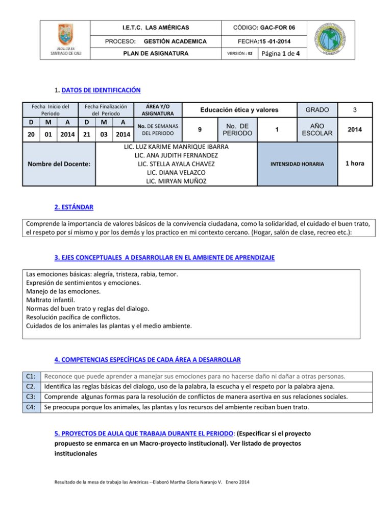 1 . DATOS DE IDENTIFICACIÓN