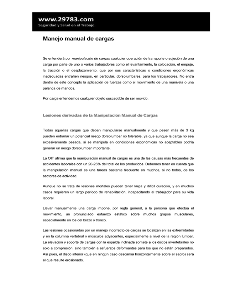 Manejo manual de cargas