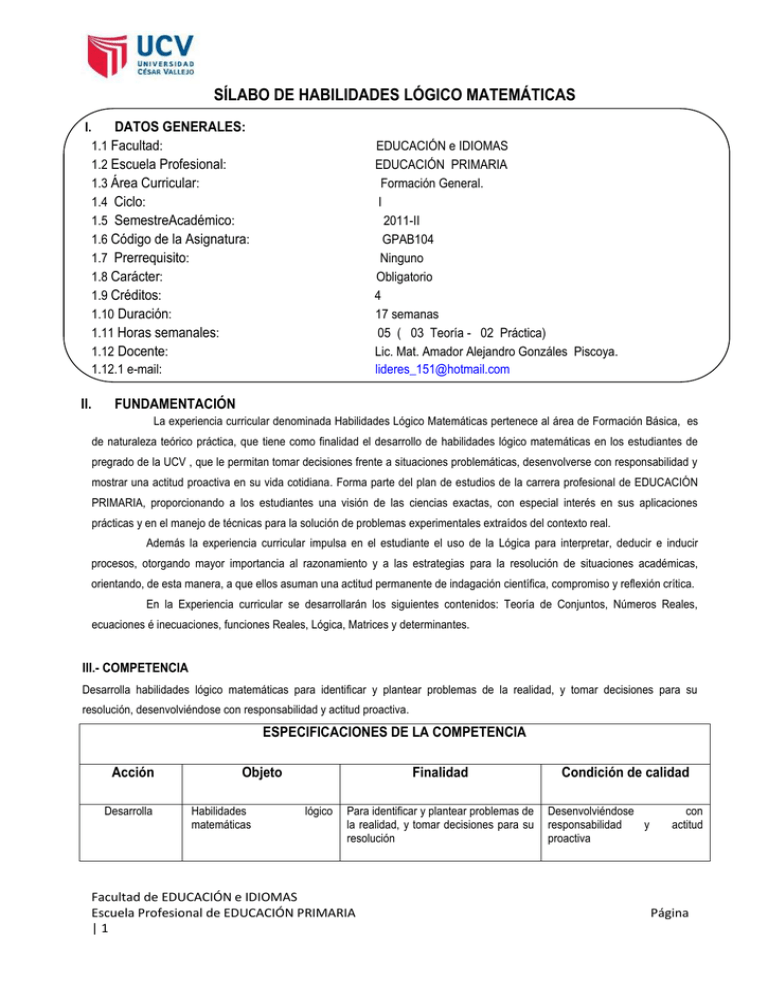 SÍLABO DE LÓGICO MATEMÁTICA