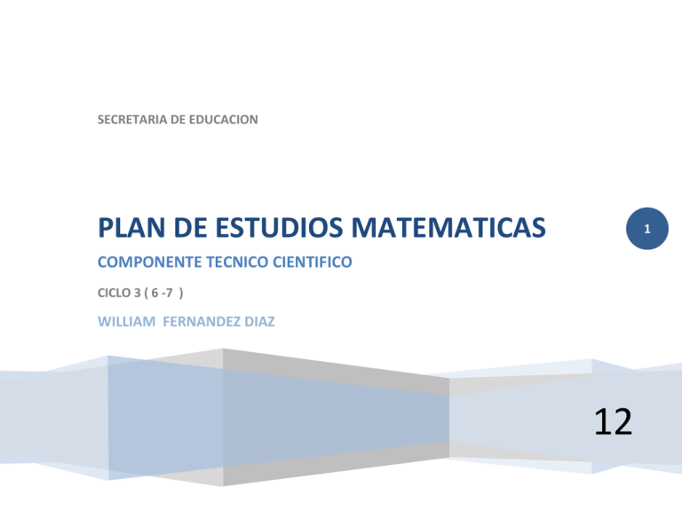 Matematicas Ciclo 3 Plan de estudios Completo F2 y F