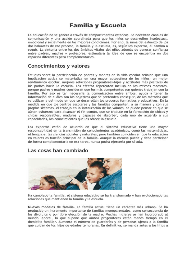 Familia y Escuela - mi centro educativo