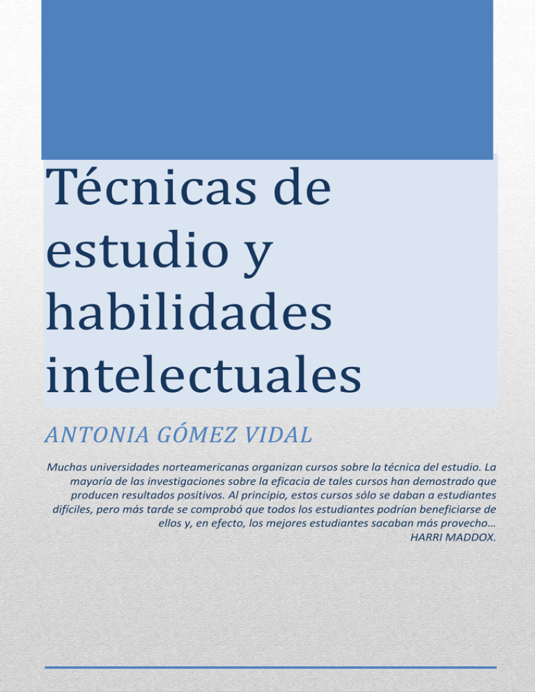 Técnicas de estudio y habilidades intelectuales