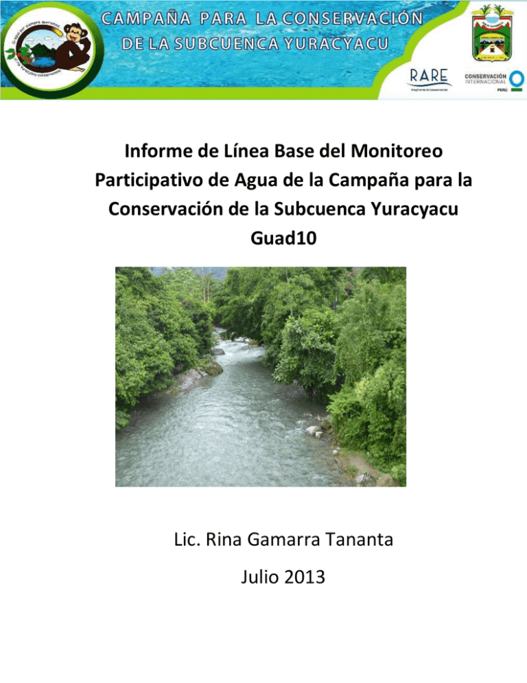 Informe de Línea Base del Monitoreo Participativo de Agua de la