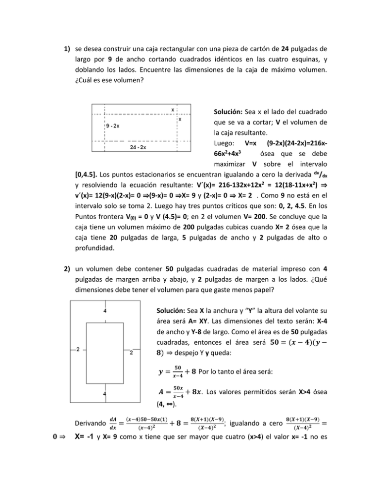 problemas de aplicacion de la derivada