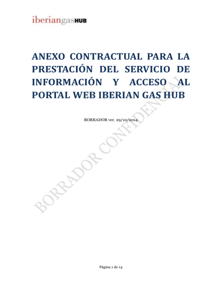 aNEXO CONTRACTUAL PARA LA PRESTACIÓN aNEXO CONTRACTUAL PARA LA PRESTACIÓN