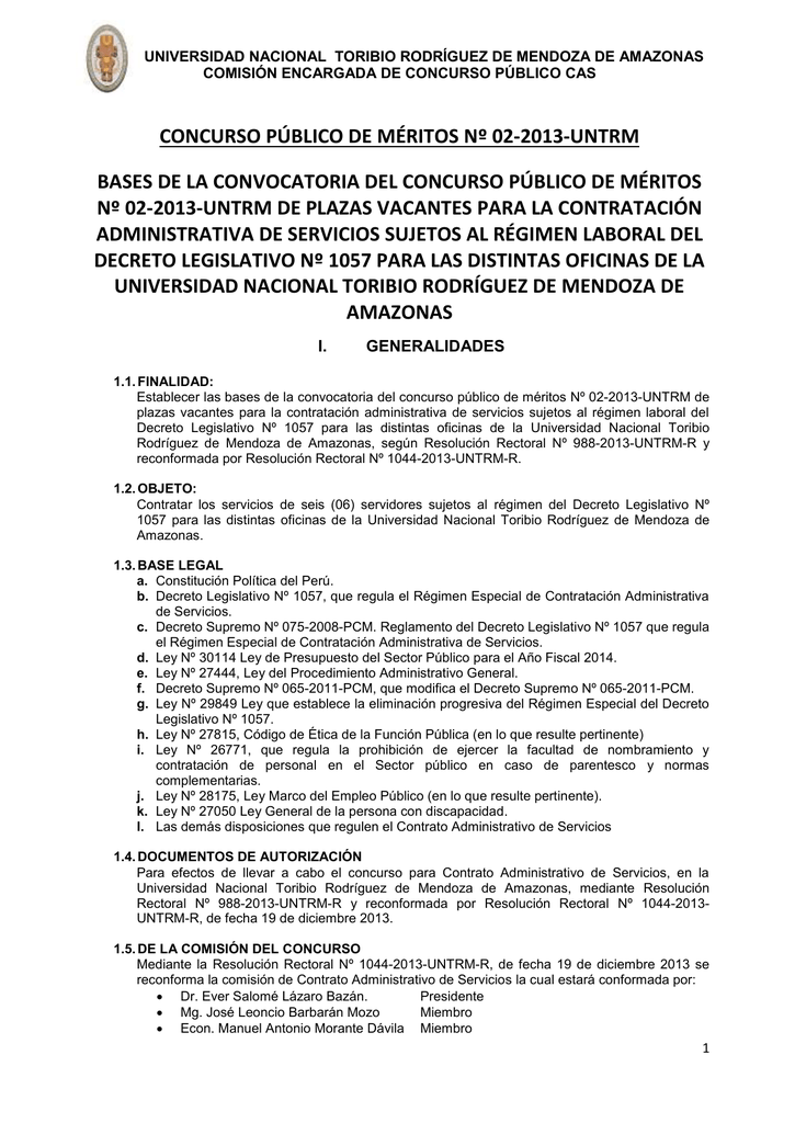UNIVERSIDAD NACIONAL TORIBIO RODRÍGUEZ DE