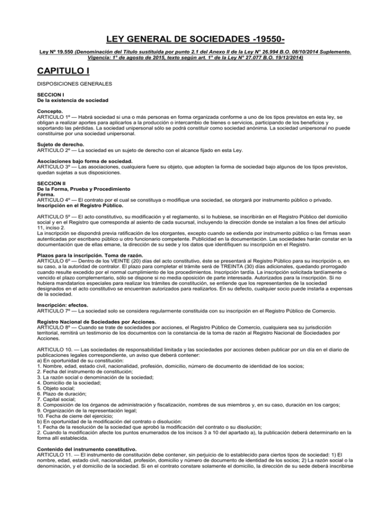 Ley General de Sociedades
