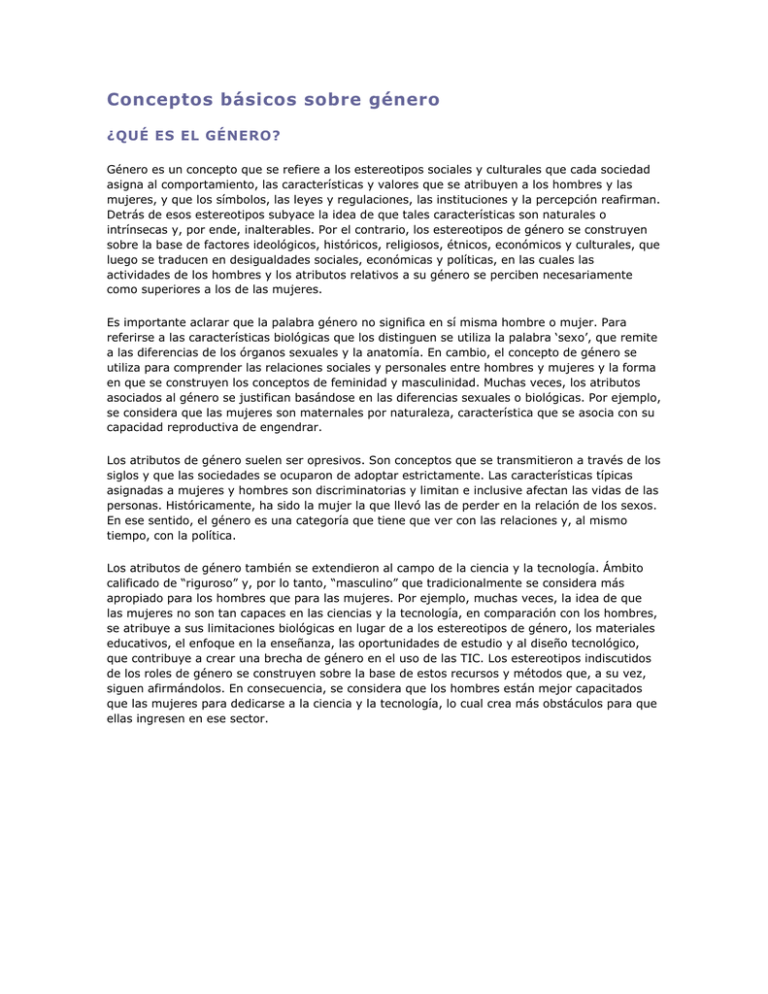 Conceptos basicos sobre genero