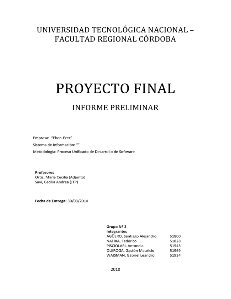 Introducción al Informe Preliminar