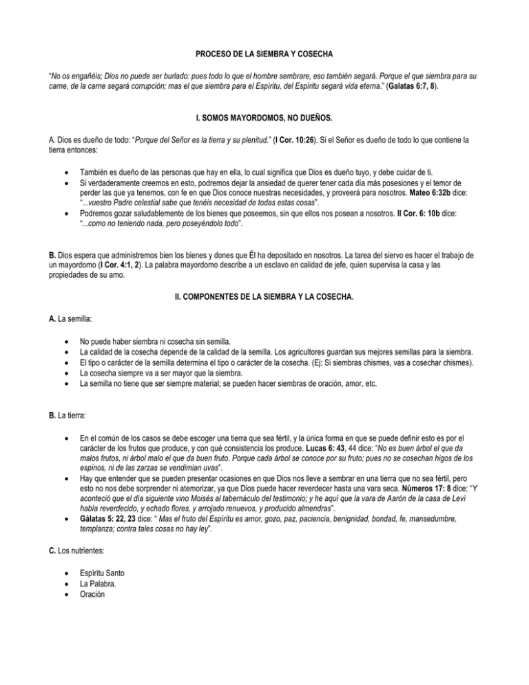 proceso de la siembra y cosecha