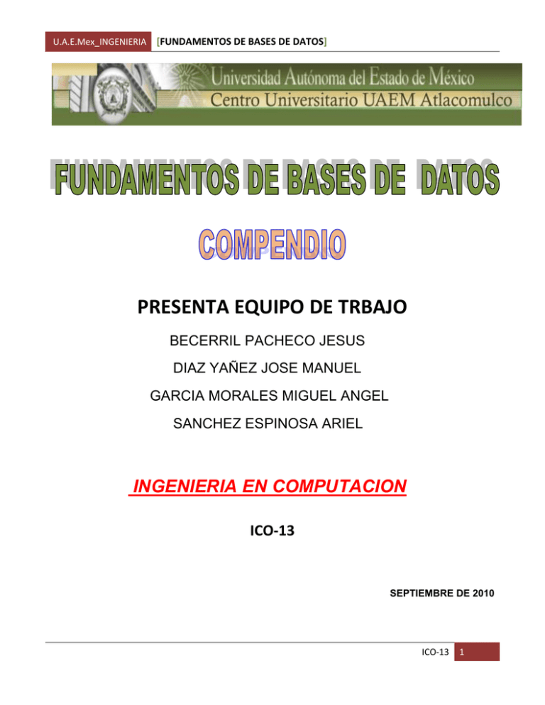 FUNDAMENTOS DE BASE DE DATOS