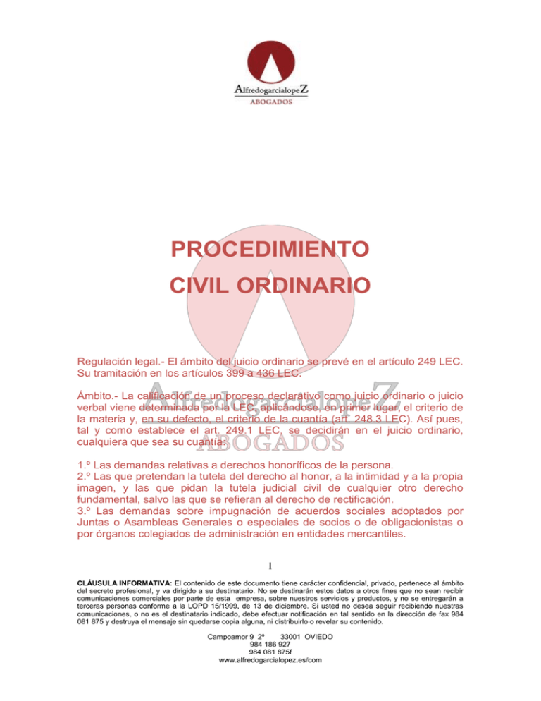 procedimiento judicial ordinario