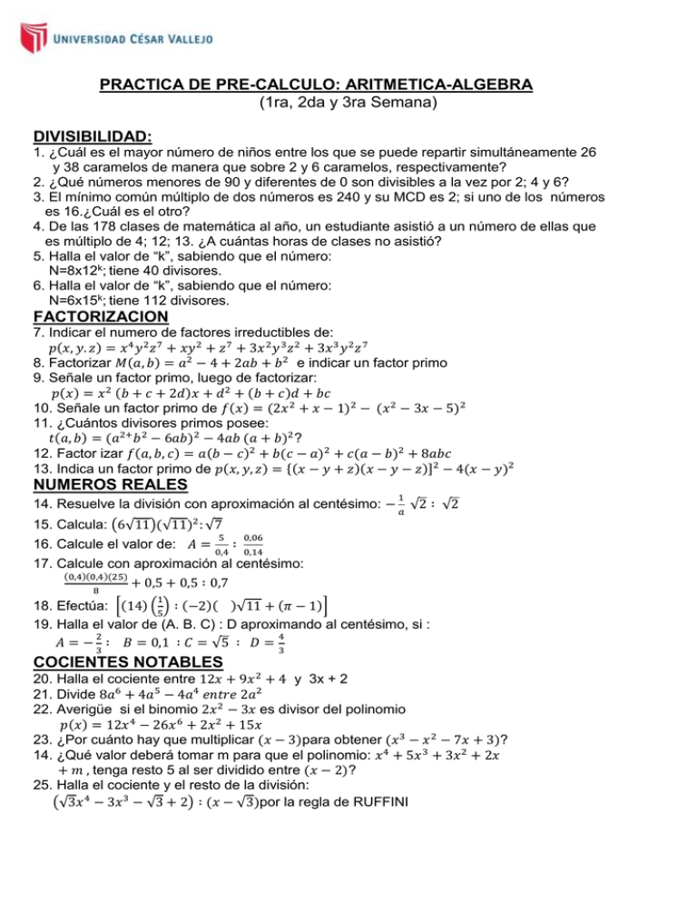 practica de pre-calculo: aritmetica