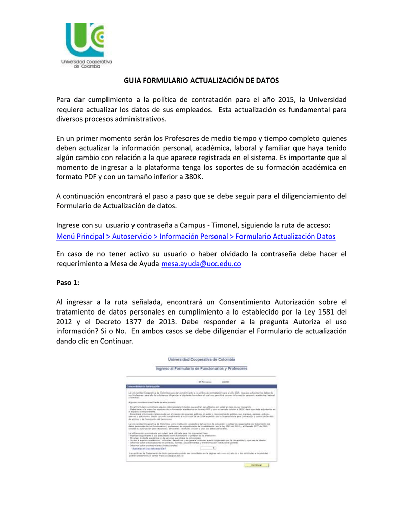 guia formulario actualizacion de informacion