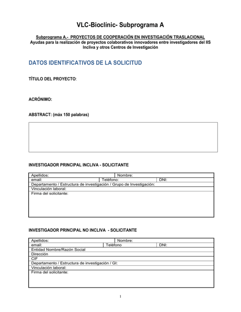 datos identificativos de la solicitud datos identificativos de la solicitud
