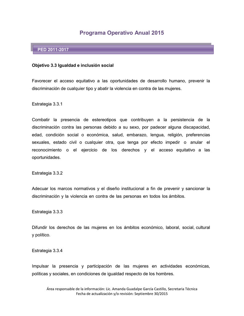 Programa Operativo Anual 2015