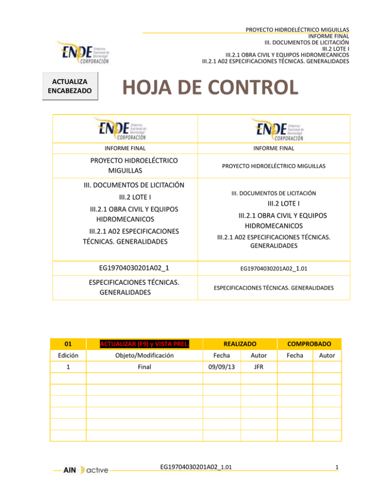 HOJA DE CONTROL