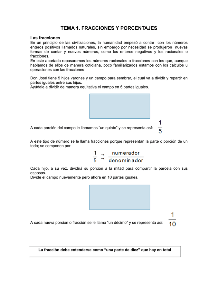 TEMA 1 Fracciones y Porcentajes (151954)