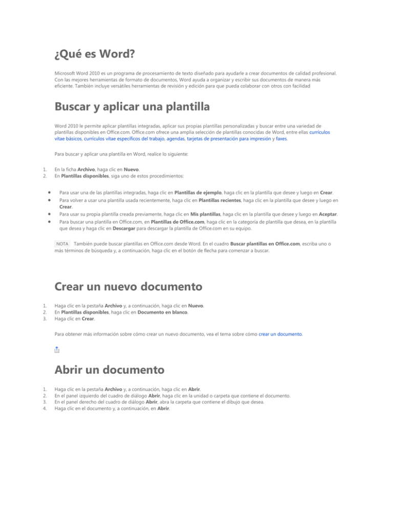 Qué es Word